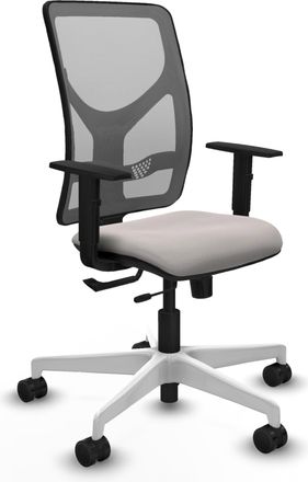 Piqueras y Crespo Schreibtischstuhl, wei&szlig; und grau, mit 1D-Armlehnen, h&ouml;henverstellbare Lendenwirbelst&uuml;tze, ausgestattet mit Syncro/Traslack und Schneideschaum, Grau/We