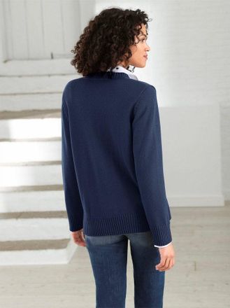 Witt Strickjacke Strickjacke Langarm Materialmix