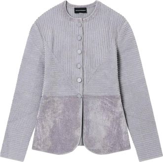 Emporio Armani Femme, Pulls, Gris, Taille: 34 FR Veste Ottoman Chenille