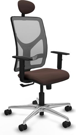 Piqueras y Crespo B&uuml;rostuhl mit Rollen, 1D-Armlehnen, h&ouml;henverstellbare Lendenwirbelst&uuml;tze und festes Kopfteil, ausgestattet mit 3 Positionen und Schneidschaum, Grau/Du