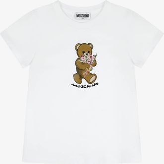Moschino T-Shirt aus Baumwolljersey Moschino Teddy Bear - Wei&szlig;