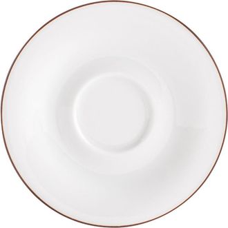 Kahla Pronto Line Untertasse 12 cm Line chocolate brown | Unterteller mit brauner Linie aus Porzellan