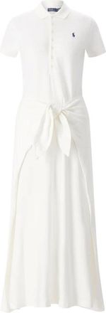 Polo Ralph Lauren Femme, Robes, Blanc, Taille: 44 FR A-Line Polo Midi Dress
