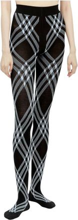 Burberry Femme, Sous-v&ecirc;tements, Noir, Taille: 38 FR Check Wool Blend Tights