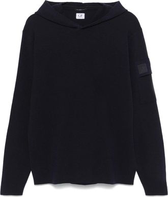 C.P. Company C.p. Company, Homme, Sweatshirts et sweats &agrave; capuche, Bleu, Taille: 2XL SweaT-shirt &agrave; capuche en laine m&eacute;rinos extra-fine de la s&eacute;rie Metropolis
