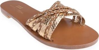 Emanuela Caruso Capri Sandales femme artisanaux avec cuir tress&eacute; | Chaussures faites &agrave; la main, semelle en cuir martel&eacute;e selon la tradition de Capri, talon 1 cm, n.41