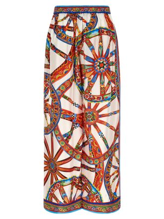 Dolce & Gabbana Womens Multicolor Silk Casual Pants