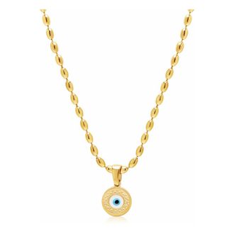 Nialaya Homme, Accessoires, Jaune, Taille: M Evil Eye Beaded Chain Necklace