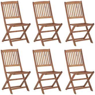vidaXL Vidaxl - Klappbare Gartenst&uuml;hle 6 Stk. Massivholz Akazie