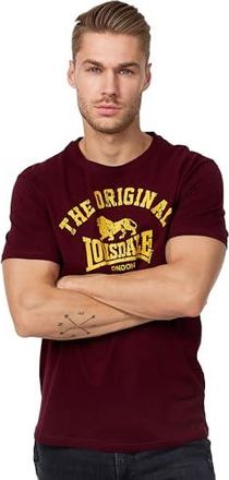 Lonsdale Mixte T-shirt Regular Fit Original T Shirt Manches Longues, Rouge (Altmodisches Weinrot), M EU