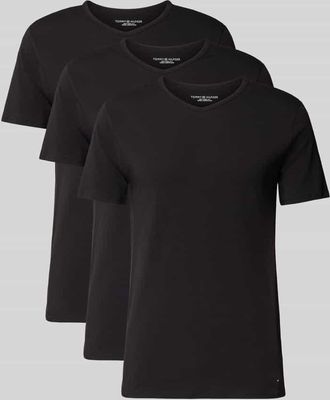 Tommy Hilfiger T-Shirt mit abgerundetem V-Ausschnitt im 3er-Pack
