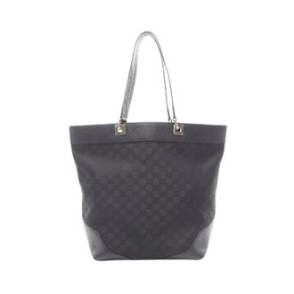 Gucci Pre-owned GG Nylon Leder Tote Bag - - Pre-owned - Damen - Schwarzk - ONE SIZE