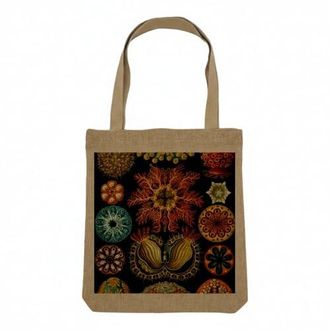 Fabulous Sac Shopping Tote Bag Aspect Lin - Planche Corail Gravure Ancienne Dessin Biologie - Sac de Courses Toile Epaisse 360g Beige Naturel Cabas Port&eacute; Epaul