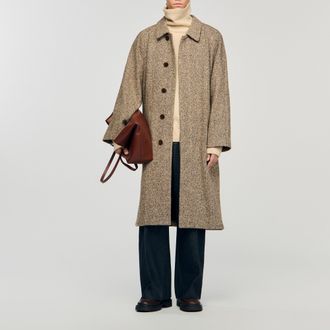 Sandro Oversize-Mantel aus Wolle