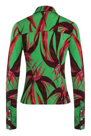 Louisa Ballou Printed Viscose Blouse - Green