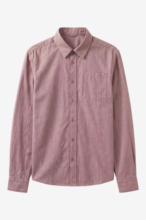 Knowledge Cotton Apparel Herren vegan Hemd Dune Regular Fischgrat Burgund