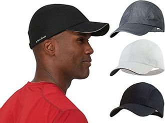 TrailHeads Performance - Chapeau de Course &agrave; Pied l&eacute;ger &agrave; s&eacute;chage Rapide pour Homme - Casquette de Sport athl&eacute;tique pour Tennis, Salle de Sport, Lot de 3 - Blanc