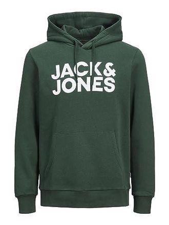 Jack & Jones Sweat à Capuche, pour Homme, avec Logo imprimé, Vert pin, XS