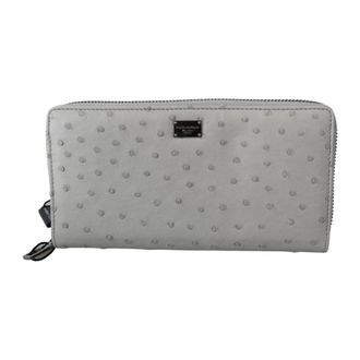 Dolce & Gabbana Wei&szlig;e Strau&szlig;enleder Herren Clutch Geldb&ouml;rse - - Accessories - Damen - Grau - ONE SIZE