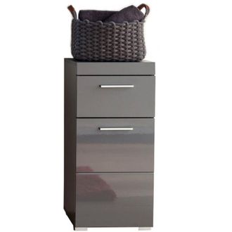 PEGANE Pegane - Meuble bas de salle de bain coloris gris anthracite mat, gris anthracite brillant - Longueur 37 x hauteur 79 x profondeur 31 cm