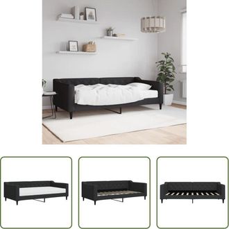 vidaXL Schlafsofa - Tagesbett mit Matratze Schwarz 90x190 cm Stoff