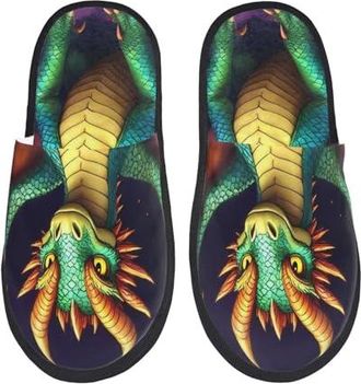 Generic Dragon Fantaisiste Couleur Cool Femme Homme Chaussures De Maison Chaud Slippers Antid&eacute;rapantes Chaussons Pour Int&eacute;rieur Ext&eacute;rieur Automne M