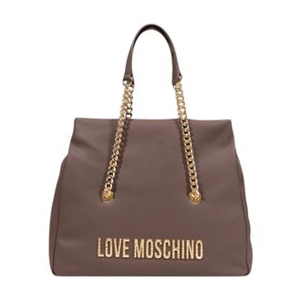 Love Moschino Femme, Sacs, Brun, Taille: ONE Size Logo Martelé Grand Sac Femme