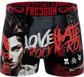 Freegun Boxer Homme Microfibre Skull T&ecirc;te de Mort (XL, Love Hate Rock)