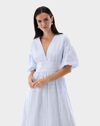 van Laack Midikleid mit Lochstickerei