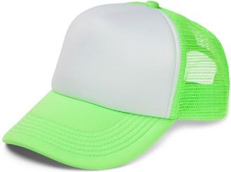 styleBREAKER Casquette en Maille 5 Panneaux Unisexe, Casquette de Camionneur, Casquette de Baseball, Fermeture réglable par clic et Snap 04023007, Couleur:Blanc-Ve