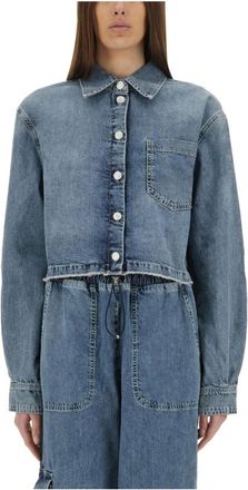 Moschino Femme, Vestes, Bleu, Taille: 42 FR Veste en jean
