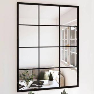 vidaXL Wandspiegel Schwarz 80x60 cm Metall - Vidaxl