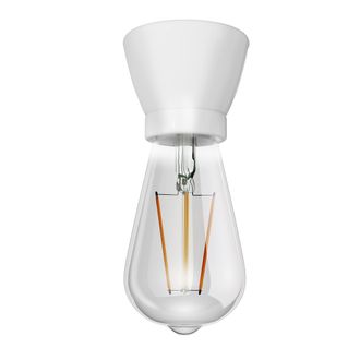 LEDs Com Porzellan Lampen-Fassung MINZ, rund, wei&szlig; + LED Lampe 240lm, extra-warmwei&szlig;