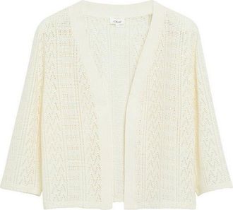 s.Oliver Cardigan Indoor-Jacke Offene Strickjacke aus Ajourjersey