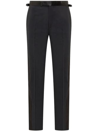 Tom Ford pantalon en laine &agrave; coupe fusel&eacute;e - Bleu