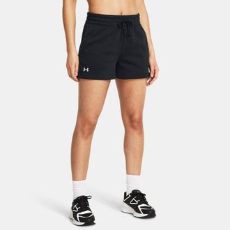 Under Armour Rival Fleece Shorts für Damen (9 cm) Schwarz / Weiß XXL
