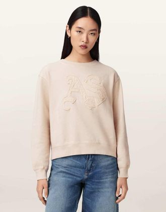 AllSaints Insignia Pippa - Sweatshirt in Kristallrosa