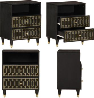 vidaXL Nachttisch 50x33x60 cm Massivholz Mango - Nachtisch - Nachttischlampe - Wohnzimmerdeko - Holzm&ouml;bel - Vintage Stil - Home & Living