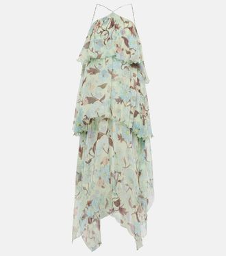 Stella McCartney Robe longue imprimée en soie