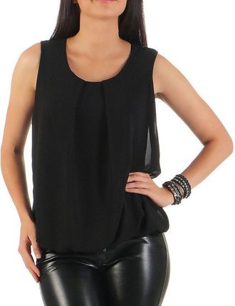 Malito more than fashion Chiffonbluse 6879 Blusentop mit Rundhals-Ausschnitt