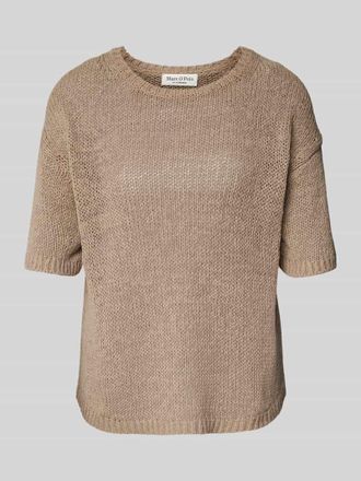 Marc O'Polo Loose Fit Strickpullover aus Baumwoll-Mix mit kurzem Arm