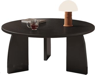 Generic Wohnzimmer Tisch für Couch Rund Mittelalterlicher Stil Verdicktes Massivholz Couchtische Breite Tischplatte Elegante Massivholzbeine Stubentisch für W