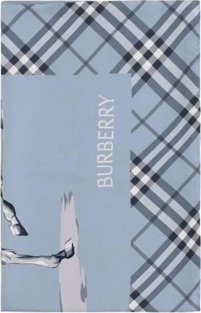 Burberry Check Print Horse Graphic Scarf - - Accessories - Herren - Blau - ONE SIZE
