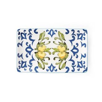 Excelsa Amalfi Lot de 6 assiettes porte-ap&eacute;ritif en c&eacute;ramique, 20 x 12,5 cm, multicolore