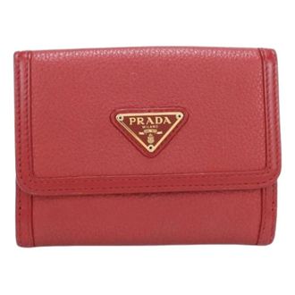 Prada Portefeuille bi-pli vintage doccasion - Femme - Pre-owned - Rouge - Taille: ONE Size