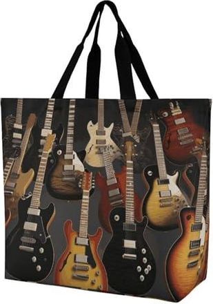 Generic Guitares Sac Courses R&eacute;utilisable Tote Bag D&eacute;contract&eacute; Sac Fourre-Tout Pour Travail Voyage Shopping