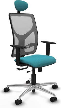 Piqueras y Crespo B&uuml;rostuhl f&uuml;r Lendenwirbels&auml;ule, verstellbar, mit 1D-Armlehnen und festem Kopfteil, ausgestattet mit Syncro/Traslack und Schneideschaum, mit Rollen vo