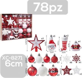 Trade Shop Trade Shop Traesio - Trade Shop - set 78 natalisationen dezorationen 6 cm adopbbes f&uuml;r lebensmittel XC-8271