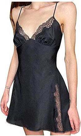 Generic Ensemble Lingerie Femme Lace Satin R&eacute;glable Ouvert Confortable Push Up Confortable Culottes Nuisette Maille Culottes Coupe Normale pour Saint Valentin