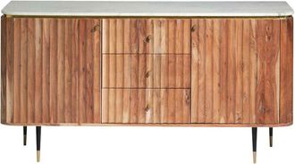 Made In Meubles Made In Meubles - Buffet en bois dacacia et marbre blanc Judith